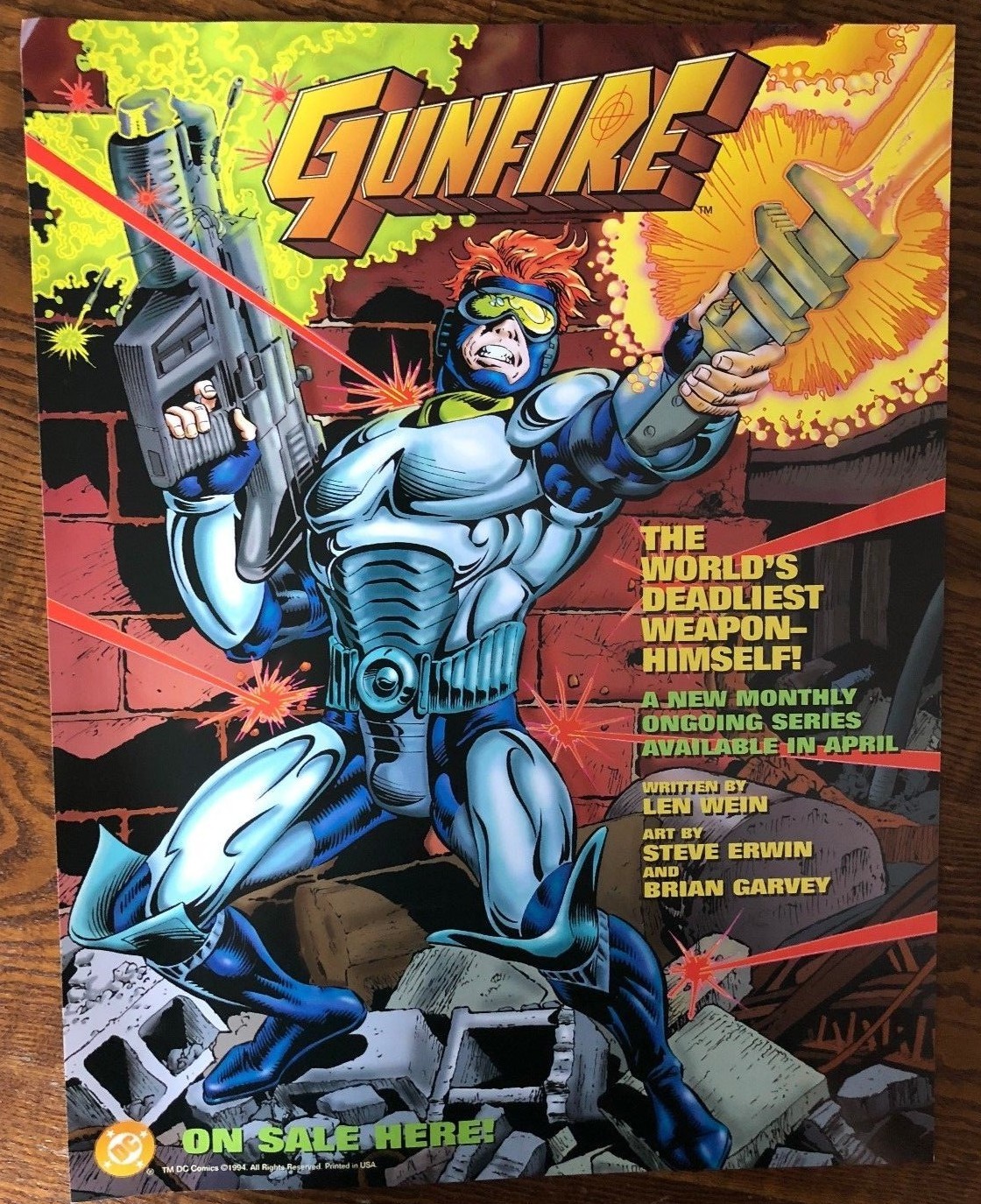 GUNFIRE (1994) DC Comics 17" x 22" promotional poster | eBay