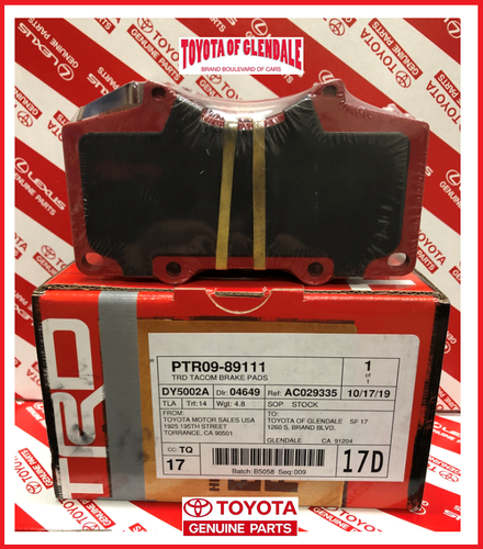 TOYOTA 4RUNNER FJ CRUISER SEQUOIA TACOMA FRONT TRD BRAKE PADS GEN PTR09 ...