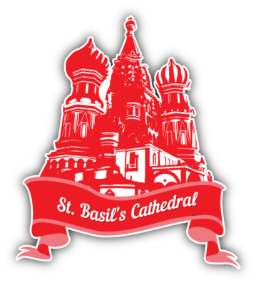 St. Basils Cathedral Moscow Russia World Landmark Car Bumper Sticker ...