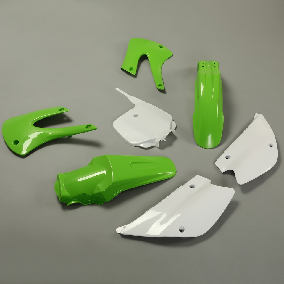 Green/White Restyled Plastics Body Kit For Kawasaki KX100 KX85 2001 ...
