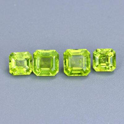 6.45Cts Natural Green Peridot Octagon Cut 4PCS Loose Gemstone | eBay