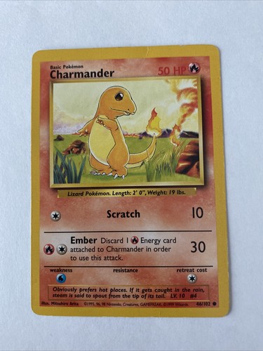 Pokémon TCG Charmander Base Set 46/102 Regular 1st Edition Common | eBay