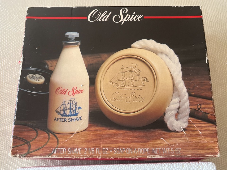 Vintage Old Spice Soap on a Rope After Shave Cologne Shave Cream Stick ...