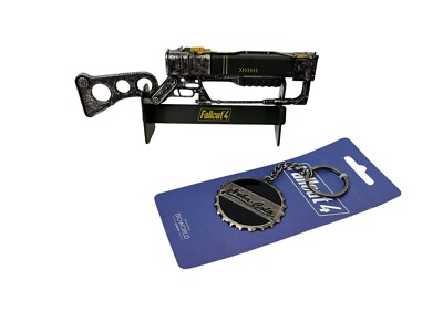 Official Fallout 4 Laser Rifle Miniature With Display Stand + Nuka Cola ...