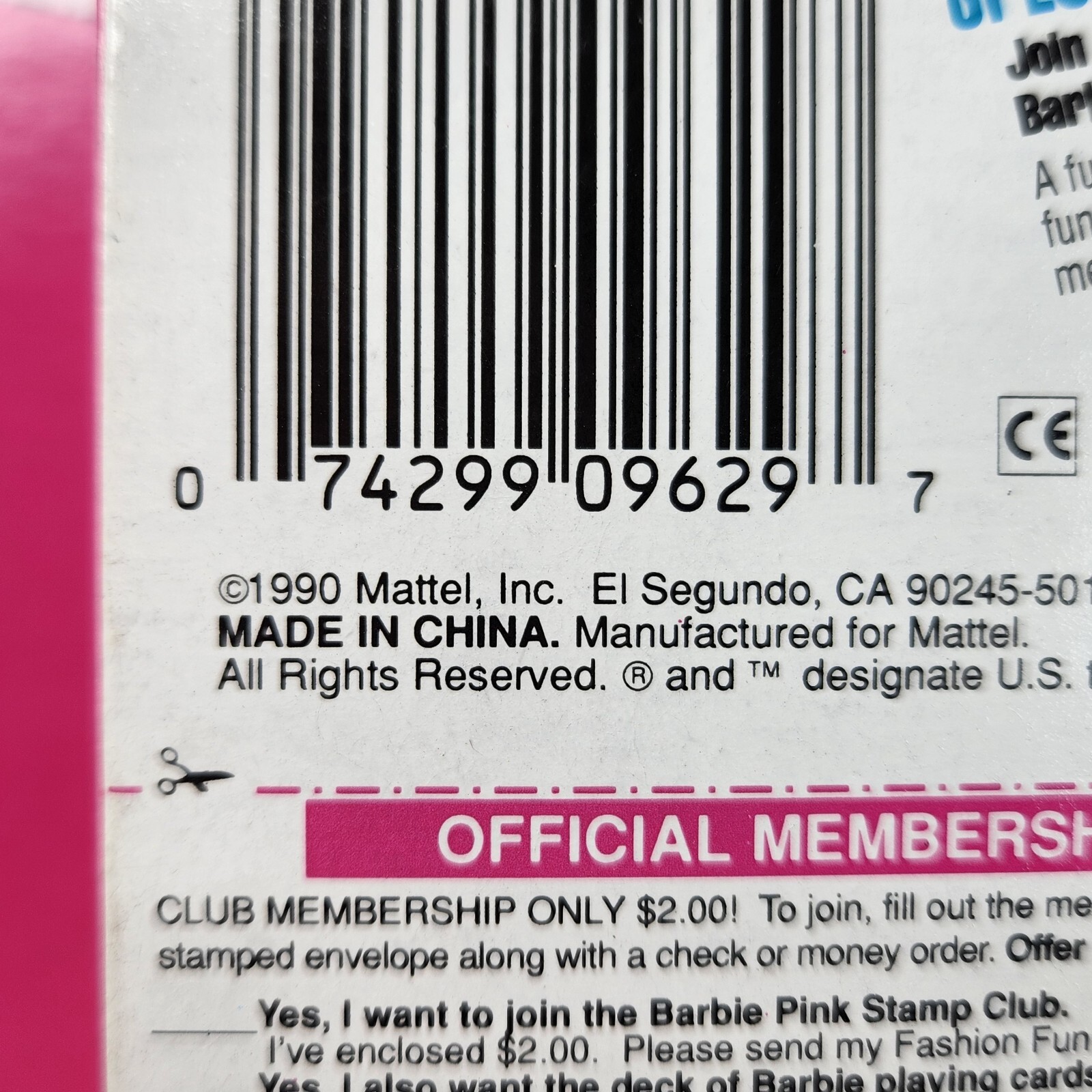 VINTAGE 1990 MATTEL FASHION PLAY BLONDE BARBIE DOLL # 9629 ORIGINAL BOX ...