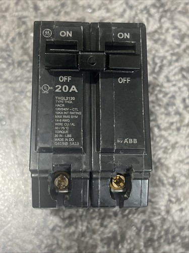 General Electric THQL2120 Circuit Breaker Type THQL, 2-Pole, 120/240VAC ...