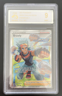 POKEMON - BRAWLY - 188/198 - CHILLING REIGN - FULL ART TRAINER - CGA 9 ...