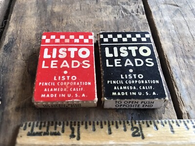 Vintage Office Supply Listo Lead Red Black Cardboard Box Original ...
