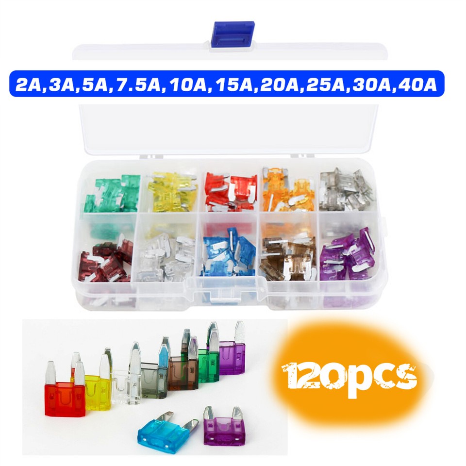Mini Car Fuse Assortment Assorted Kit Blade Set Auto 120Pcs Truck ...