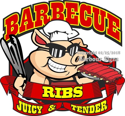 Barbecue BBQ Ribs DECAL (Choose Your Size) Food Truck Concession ...