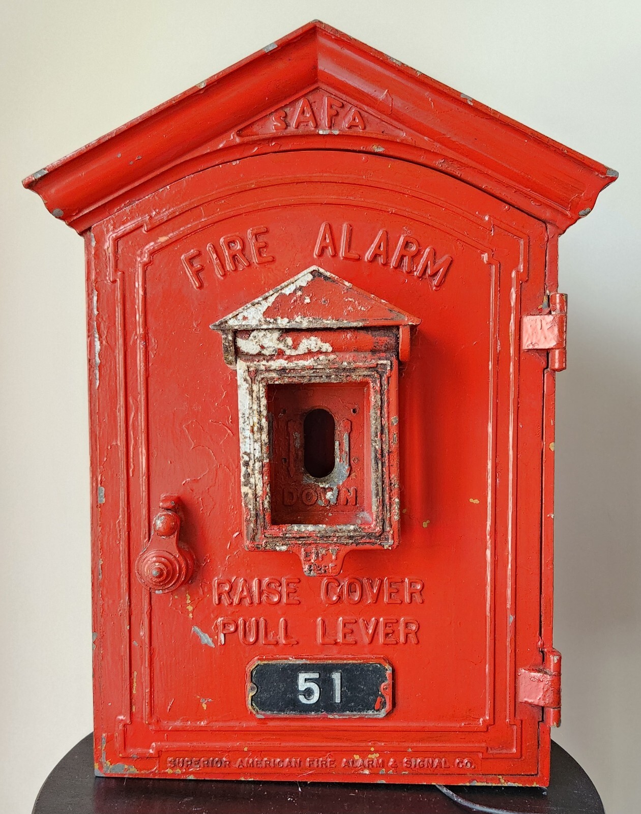 Vintage SAFA Fire Alarm Box For Restoration Matching Code Wheel & Plate ...