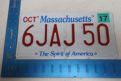 Massachusetts License Plate Tag 2017 17 MA Natural Sticker 6JAJ 50 | eBay