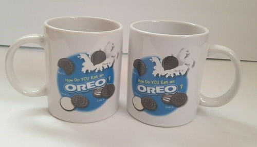 Oreo Cookie Set Of 2 "How do You eat an OREO?" Promo Mug Cup Nabisco ...