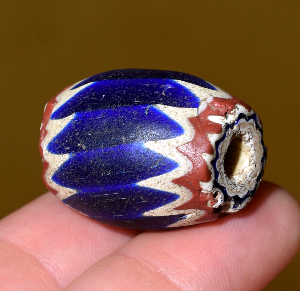 Antique Venetian Six Layer Chevron Italian Drawn Cane Glass Bead ...
