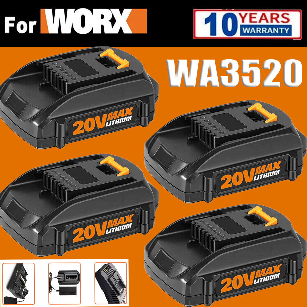 1-4Pack Max 20V 3.0Ah For WORX WA3525 20V Max Lithium Battery Power ...