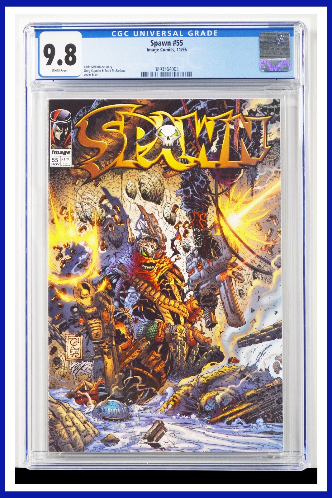 Spawn #55 CGC Graded 9.8 Image 1996 Todd McFarlane Cover White Pages ...