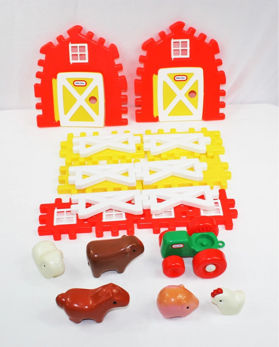 Vintage 1989 Little Tikes Wee Waffle Blocks Farm Set Chunky, 44% OFF