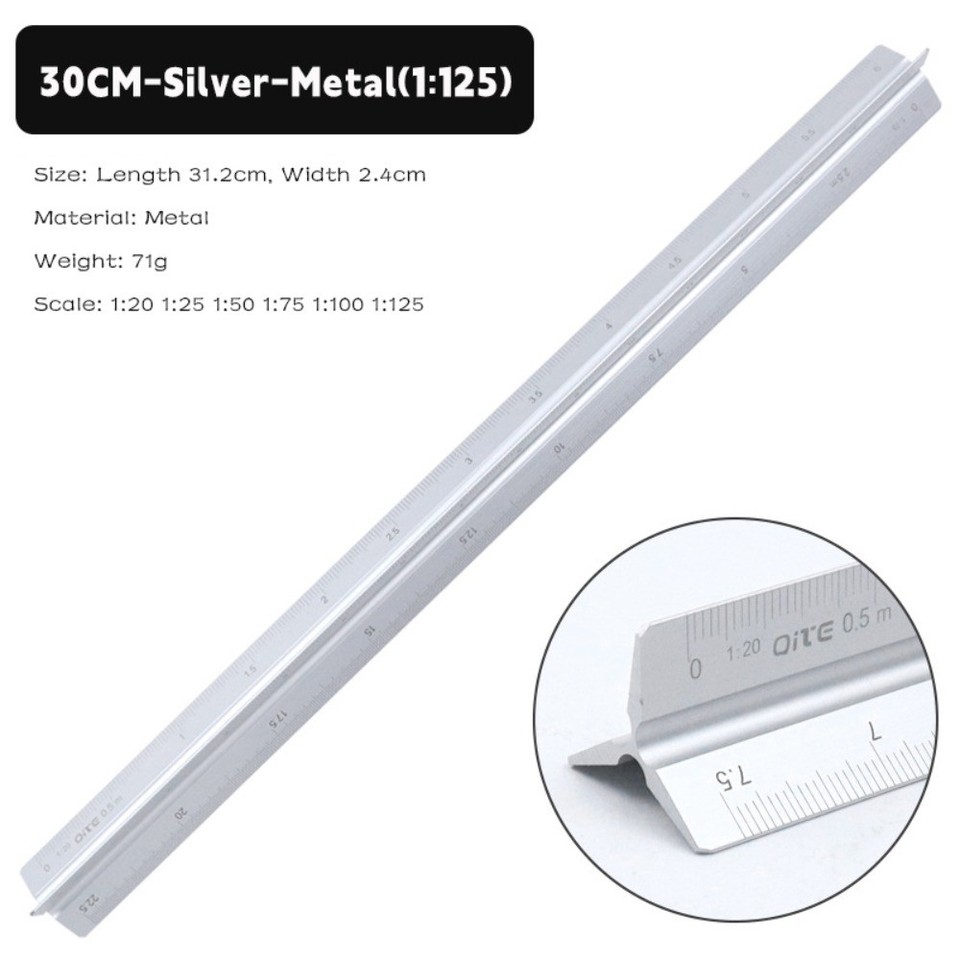 10/15/30cm Proportional Scale 1:20-1:500 Metric Scale Ruler Engineer ...