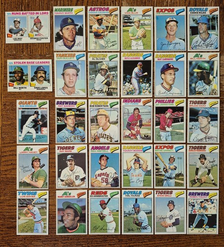 Topps Baseball Sports Trading MLB Card 30 Card Lot Old Vintage 1977 No ...
