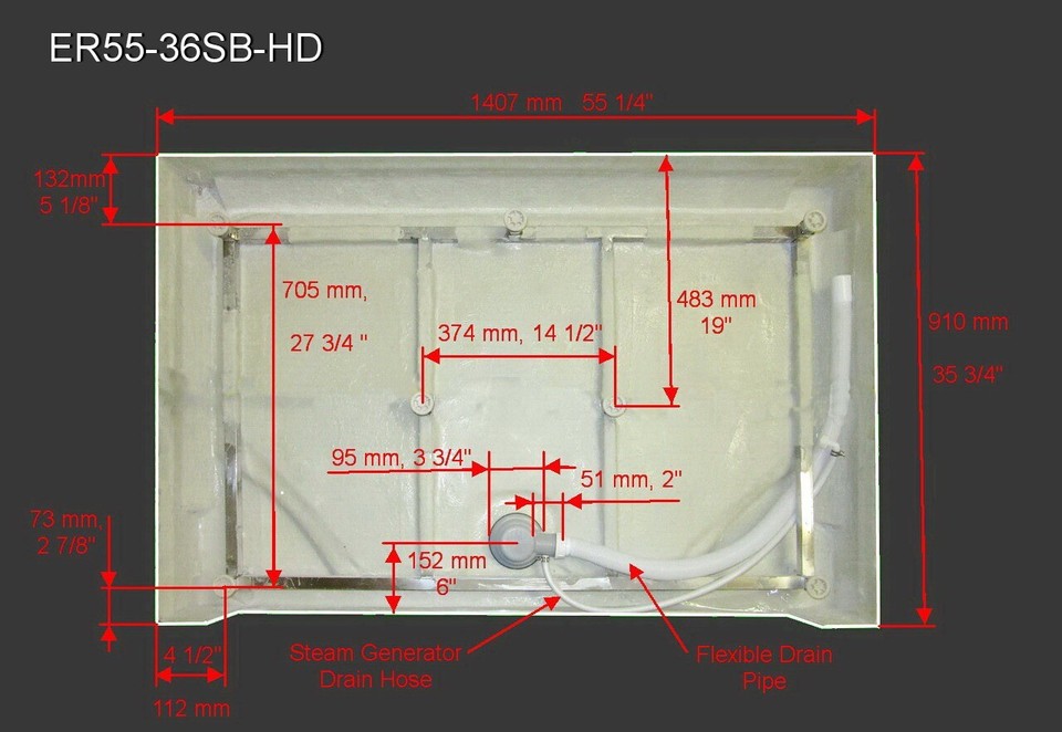 EMPIRESHOWER ER55-36SB-HD 2 PERSON STEAM SHOWER 55" x 35.5" x 85" | eBay