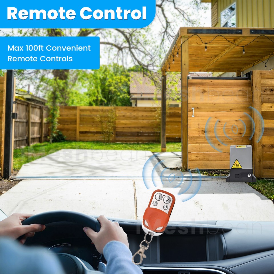 Electric Sliding Gate Opener Motor Kit w/Remote Controls & 13.12FT ...