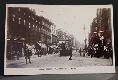 Old Street Scene Real Photo Postcard - Manchester ex Cheshire ...