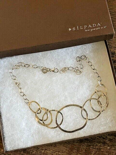 SILPADA N2450 Pop The Bubbly Sterling Silver Textured Oval Bib Necklace ...