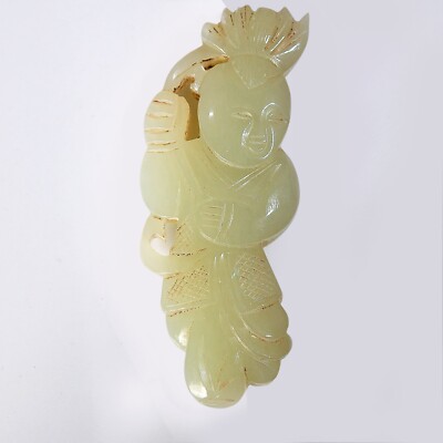 Jade Pendant Jade carving boy Chinese Natural Handwork Carved Figure ...