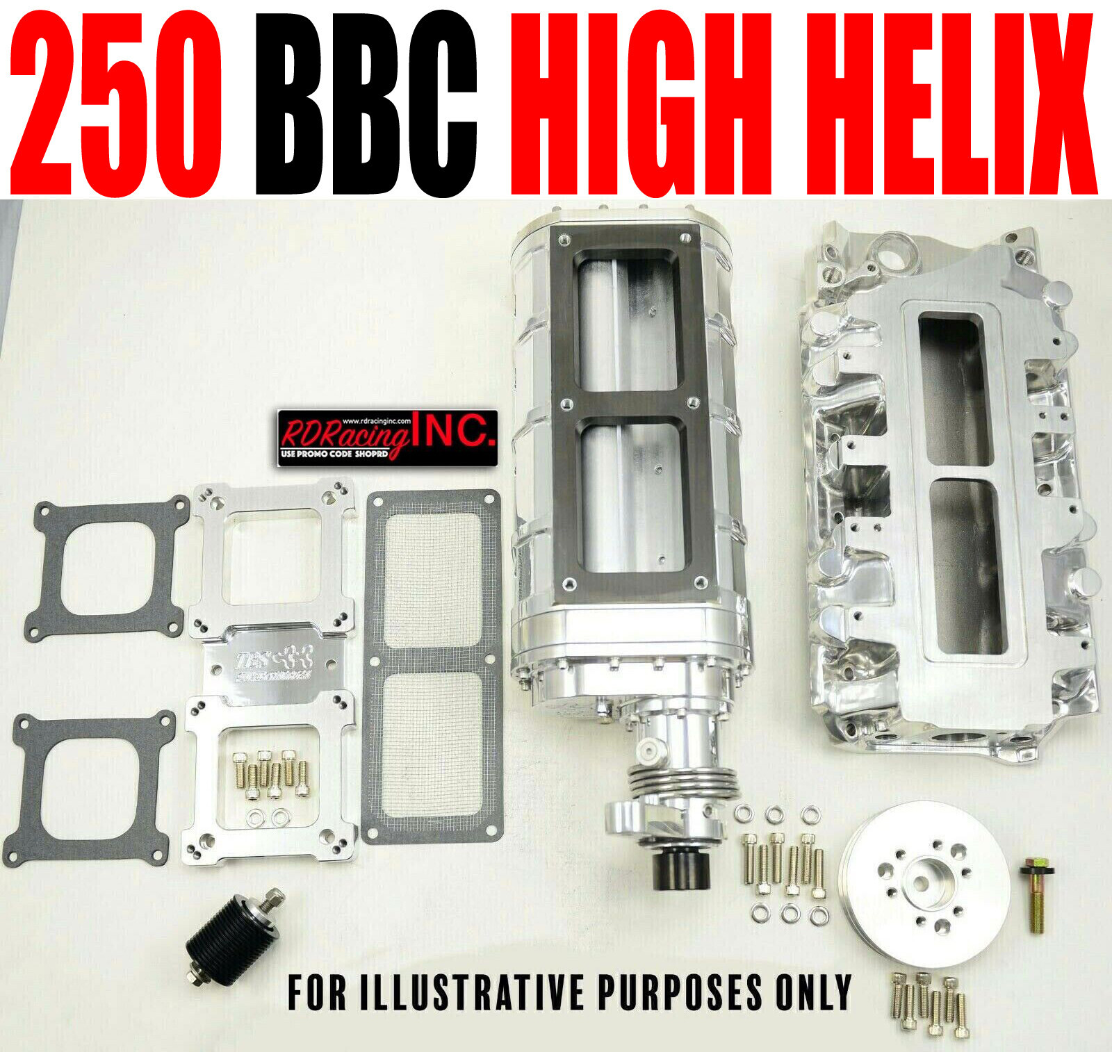 3321 HIGH HELIX BIG BLOCK CHEVY BLOWER SHOP SUPERCHARGER 250 8MM KIT ...
