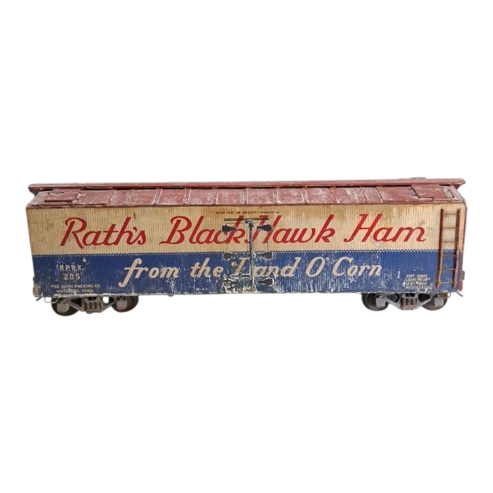 Vintage O Gauge Train Car Rath’s Black Hawk Ham Refrigerator Reefer ...