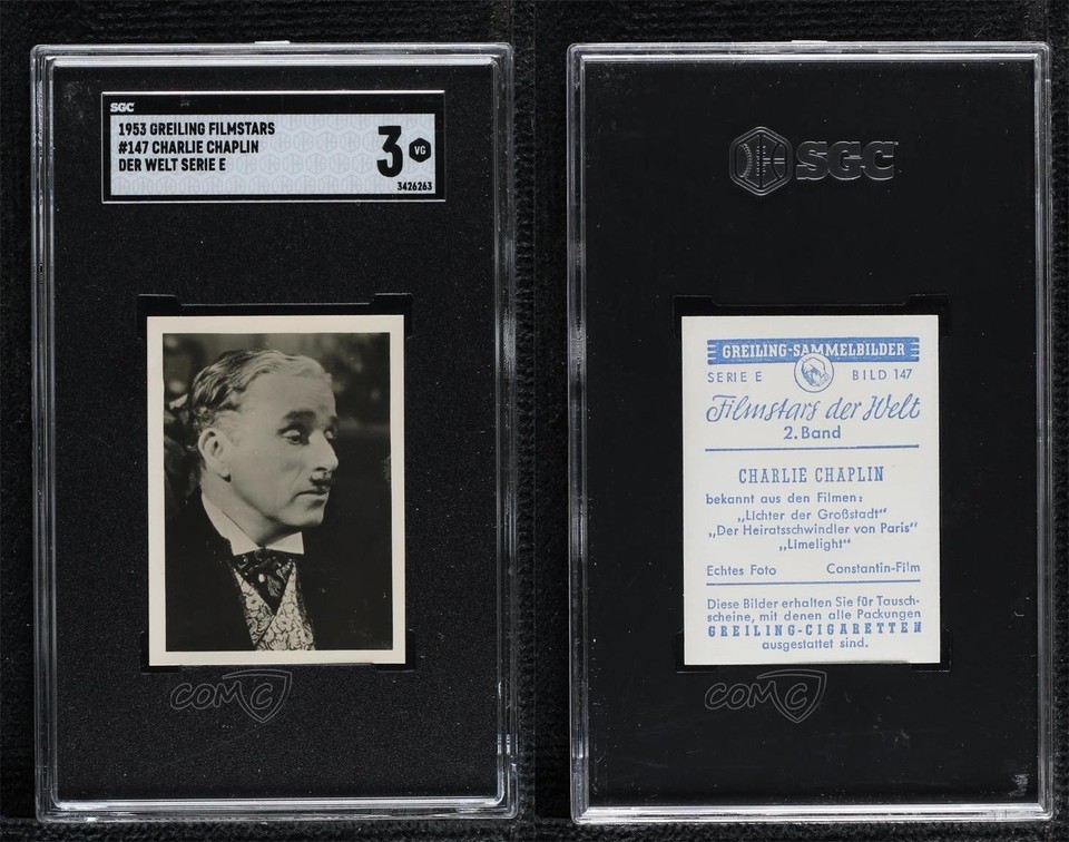1950 Greiling-Sammelbilder Filmstars der Welt Series E Charlie Chaplin ...