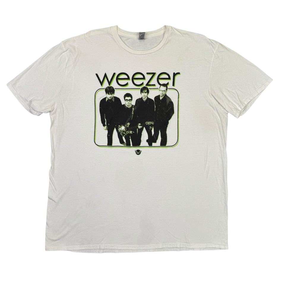 Weezer Shirt Green Album Mens 2XL White Short Sleeve Band Graphic Tee ...