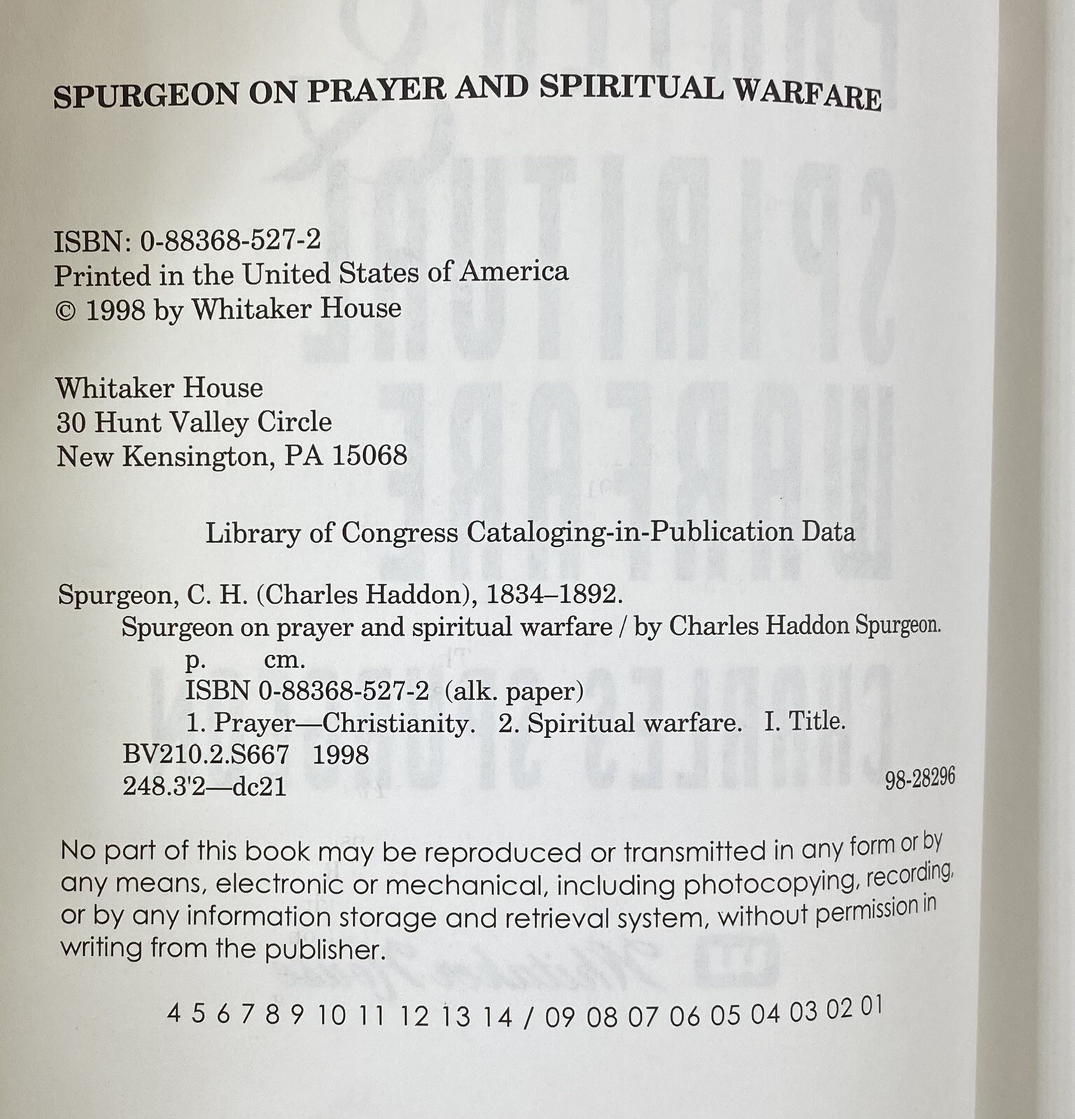 Spurgeon on Prayer & Spiritual Warfare By Charles Spurgeon 1998 ...