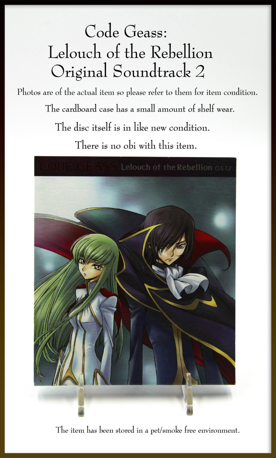 Code Geass: Lelouch of the Rebellion OST 2 Sound Track CD NEW Japan | eBay