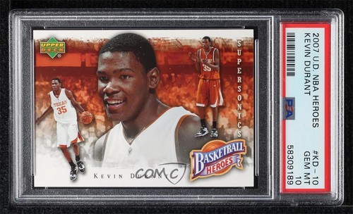 2007 Upper Deck Basketball Heroes Kevin Durant #KD-10 PSA 10 GEM MINT ...