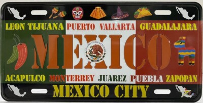 License Plate 'Mexico' 6" x 12" High Quality Emboss Metal Plate ...