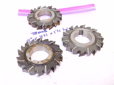 NEW SURPLUS 3PCS. NIAGARA HSS STAGGERED TOOTH MILLING CUTTERS 3" x .471 ...