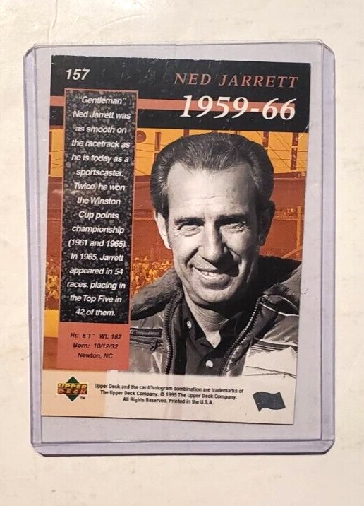 1995 Upper Deck Racing Speedway Legends Ned Jarrett (#157) Trading Card ...