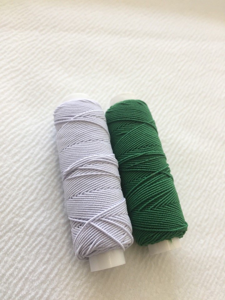 SHIRRING SHEARING ELASTIC THREAD 20 METRE SPOOLS PACK OF 2 REELS SEWING ...