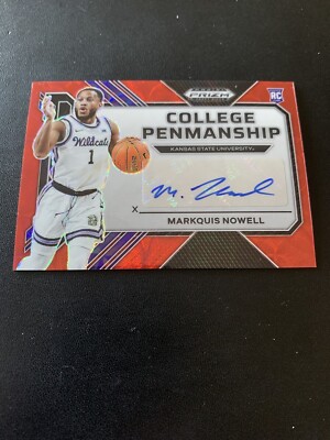 2023/24 PANINI PRIZM DRAFT PICK MARKQUIS NOWELL RC /40 AUTO RED CHOICE ...