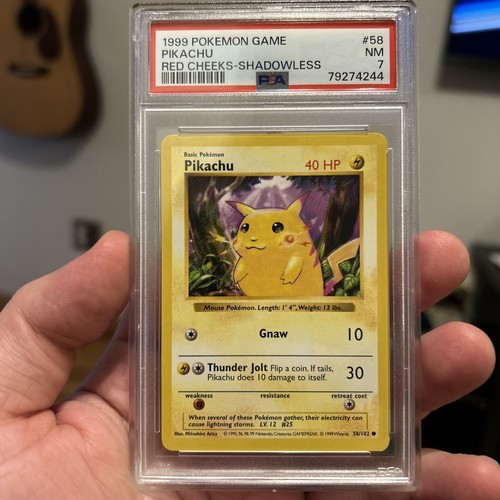 PSA 7 - Pokemon Card - Base 58/102 - PIKACHU (RED CHEEKS) *Shadowless ...