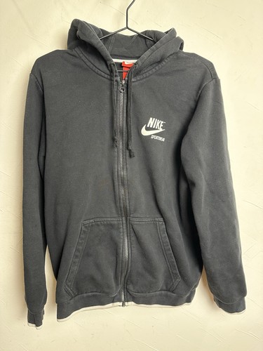 Vintage Nike Sportswear Hoodie Navy Full Zip Large Spellout Red Tag ...