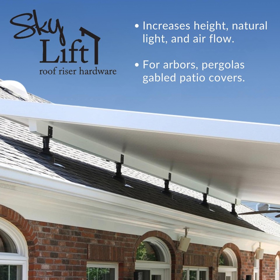 SkyLift 18" Riser, 3-1/2" Saddle, Standard Duty, Black Roof Riser | eBay