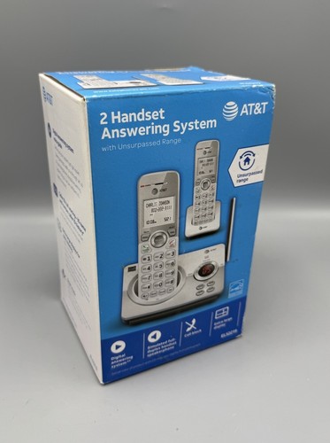 AT&T EL52219 Two 2 Handset Digital Answering System Extra Large Display ...
