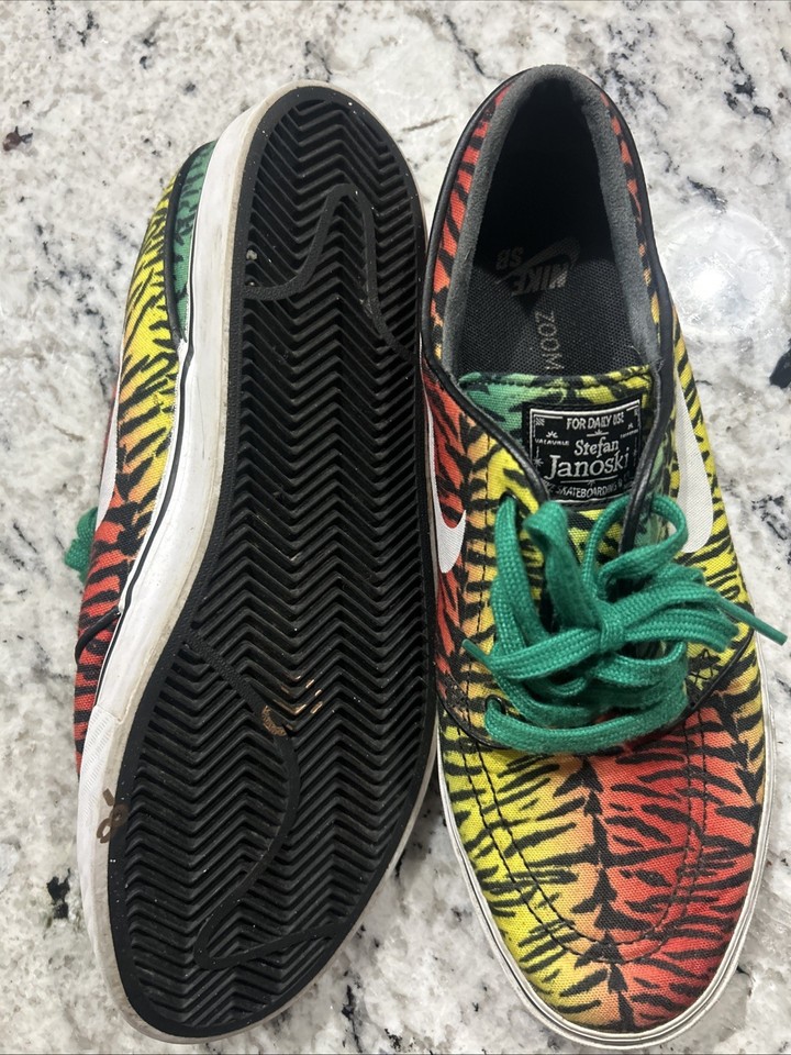 RARE🔥 Nike SB Zoom Stefan Janoski Tiger Stripe 69 Rasta 615957-713 Volt ...