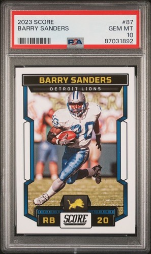 2023 Panini Score Football Barry Sanders Card #87 PSA GEM MT 10 | eBay