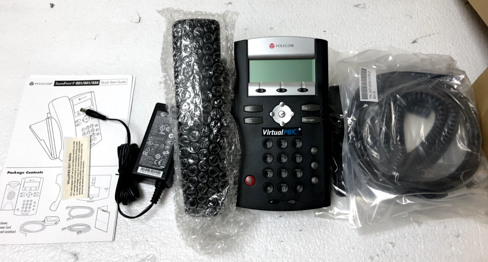 Lot of 7 Polycom-VirtualPBX IP 321 Soundpoint PoE Backlit Office Phone ...
