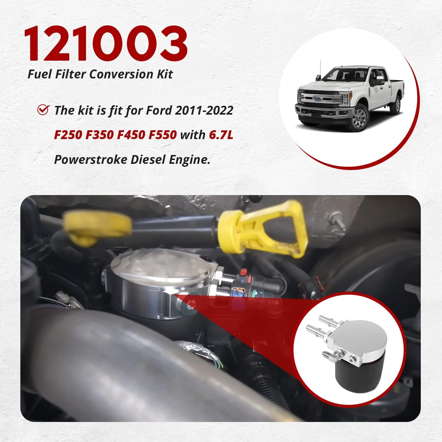 21003 Fuel Filter Conversion Kit for Ford 2011-2022 F250 F350 6.7L ...