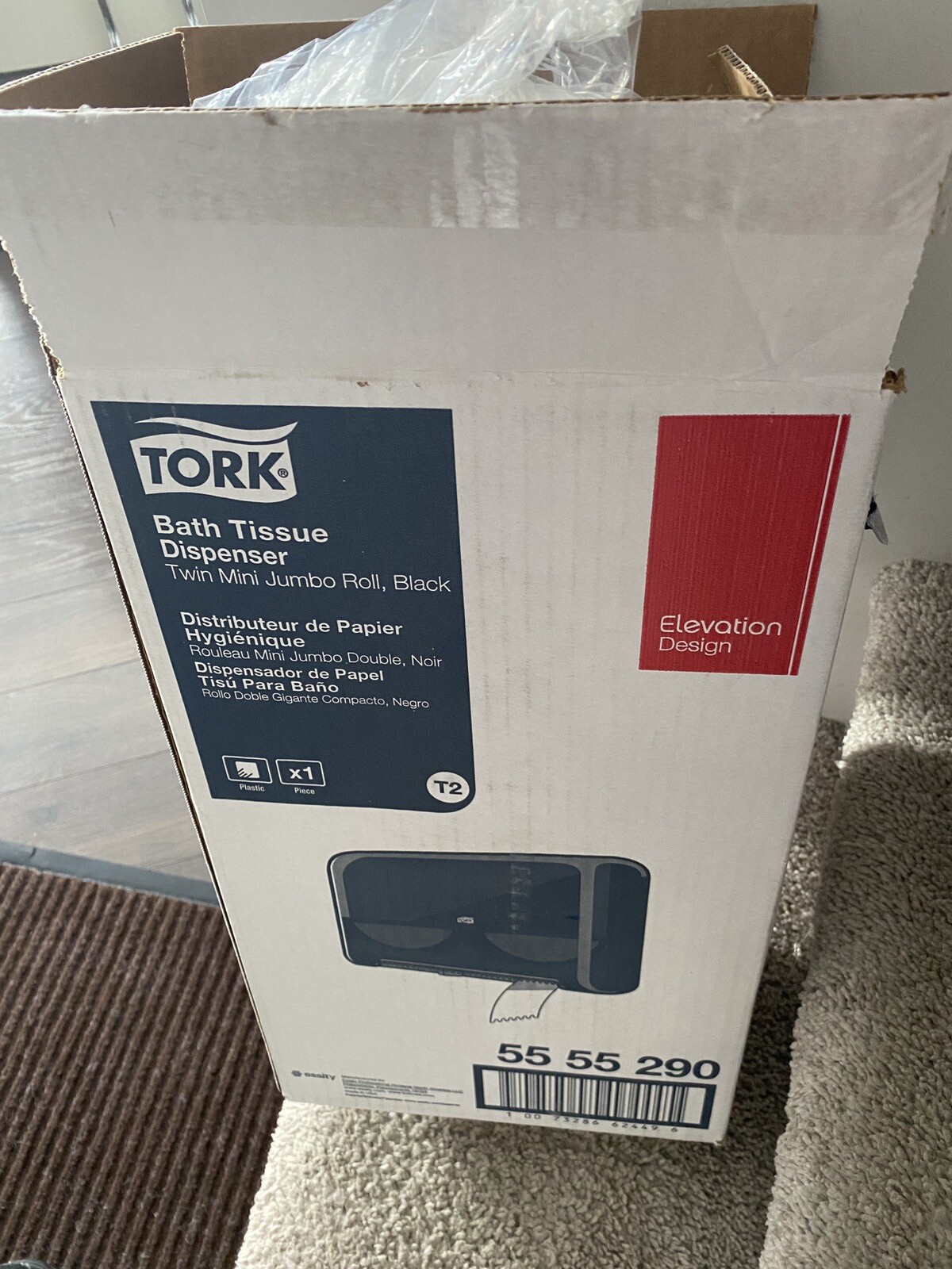 Tork Twin Mini Jumbo Bath Tissue Roll Dispenser 5555290 BLACK | eBay