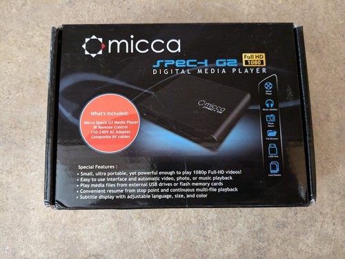 MICCA SPECK G2 1080P FULL-HD DIGITAL MEDIA PLAYER HDMI USB SD/SDHC B4-3 ...
